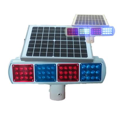 Cina 2 lati blu ed alluminio alimentato solare delle luci d'avvertimento del livello rosso di 5W IP65 in vendita