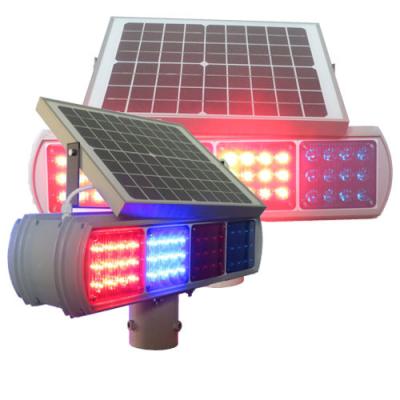 Cina 2 lati blu ed alluminio alimentato solare delle luci d'avvertimento del livello rosso di 5W IP65 in vendita