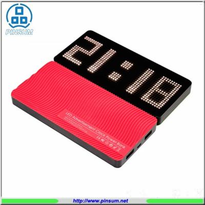 China 2016 New design mobile power bank 8000mah portable powerbank with clock LED Display for sale