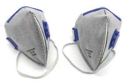 China Vertical Foldable FFP3 Dust Mask Respirator with Valve 95% Filtration Efficiency for sale