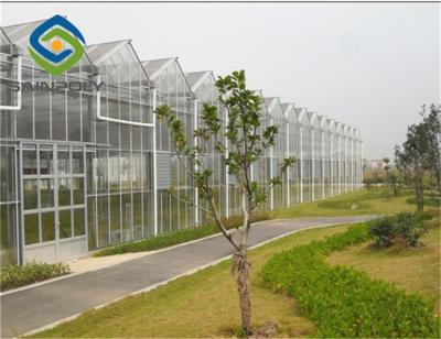 Cina serra idroponica di vetro di ventilazione laterale 275g/m2 per i fiori in vendita
