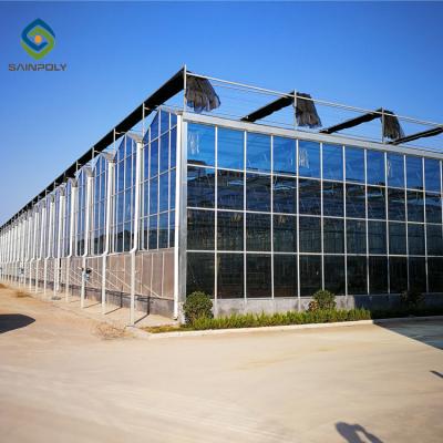 China Invernadero de cristal los 9.6m comercial transparente de la aleación en venta