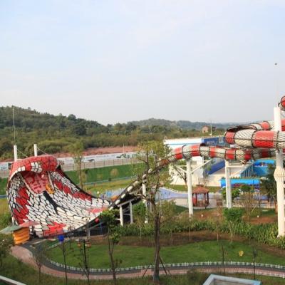China Adult Fiberglass Water Slide Galvanized Carbon Steel Frame King Cobra Slide for Water Park for sale