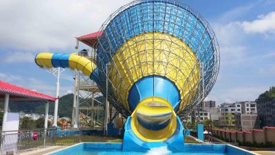 China Large Fiberglass Water Slides for Aqua Funny , Large Tornado Water Slide for Water Park for sale