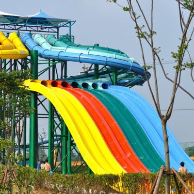 China Der attraktive Schmetterling, der Fiberglas-Wasserrutsche läuft, galvanisierte Kohlenstoffstahl-Rahmen für Aqua-Park zu verkaufen