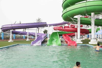 China Green Big Commercial Pool Water Slides For Theme Park / Backyard Water Slides Kids for sale