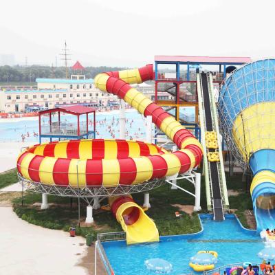 China Fiberglass Aqua Park Water Slides with bowl ride HS code 95069900 for sale