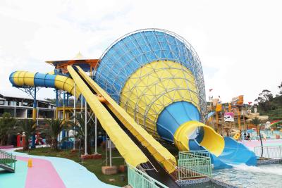 China Big Tornado Fiberglass Pool Slides , High Capicity Family Water Slide Games for sale