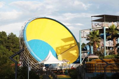 China Big Tornado Fiberglass Pool Slides , High Capicity Family Water Slide Games for sale