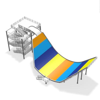 China Swing Wave Slide Fiberglass Water Slides Amusement Park Equipment 11m Height for Aqua Park for sale