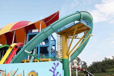 China Aqua Park Water Slide Games , Aqua Loop Body Fiberglass Slides For Pools for sale