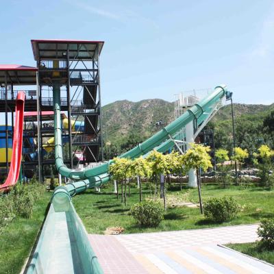 China Toboganes acuáticos emocionantes de la fibra de vidrio del parque de la aguamarina de la diapositiva de LoopBody de la aguamarina, altura el 16m de la plataforma en venta