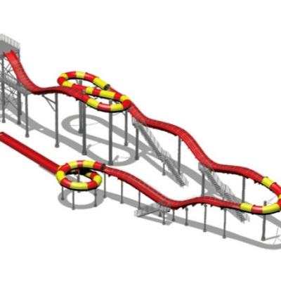 중국 Gaint 공원에 있는 오락 Waterpark를 위한 직류 전기를 통한 탄소 강철 관 섬유유리 물 미끄럼 판매용