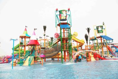 China Durable Aqua Playground With Waterpark Slides And Funny Water Bucket for sale