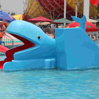 China Outside Water Pool Slides Water Park Whales Cartoon Shape Kids Pool Water Slides for Kids Water Park for sale