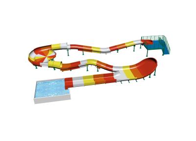 China Fiberglass Children s Water Roller Coaster Slides Outdoor Pool Water Slide For Family With a Safety Height in Yellow for sale