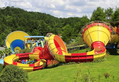 China Handelstrompeten-Fiberglas-Wasserrutsche für Erwachsene/Wasser parken Spielplatz zu verkaufen