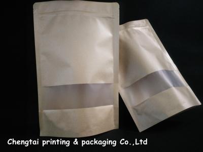 Cina La carta kraft amichevole di Eco Sta sul sacchetto con la chiusura lampo/finestra trasparente dei semi in vendita