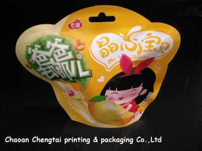 China Children Food Packaging Shaped Pouches With Metallic Inside QS Certification for sale