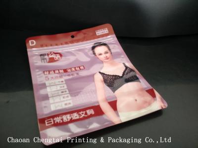 China Easy Carry Custom Clothing Packaging Bags / Ziplock Underwear Packaging Pouch for sale