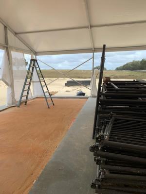 China UV Protection PVC Roof Material Sport Tent with Stakes Included for sale