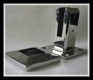 China Stainless steel 316/316L square base plate glass spigot with polished finish for glass pool for sale