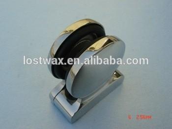 China Stainless steel round shaped glass clamp with round base for railing balustrade and glass shower room for sale