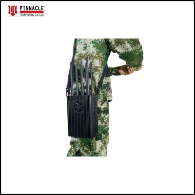 China 8 Antennas Handheld Military Radio Jammer 80W Signal Wifi Cell Phone Blocker for sale