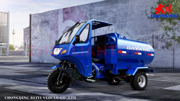 Quality 250cc Motorized Special Cabin Roof Delivery Water Tank 1000L Tricycles with for sale