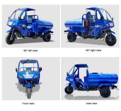 China 3500*1400*1600mm Heavy Loading Closed Body Cargo Tricycle With Water Tank in Africa for sale