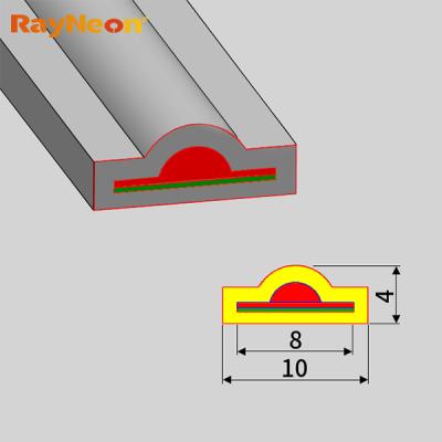 中国 D字型 フレキシブル 8mm幅 COB ネオン LED ストリップ シリコン防水 埋め込み LED ライトストリップ 販売のため