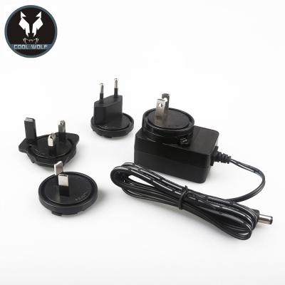 China 5V2A Replaceable plug power adapter 5V1A,5V1.5A,5V3A,12V0.5A,12V1A,12V1.5A Multi-country plug power supply Chargers for sale