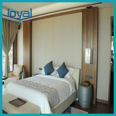China Single Room Luxury Hotel Bedroom Furniture Solid Wood Movable Design for sale