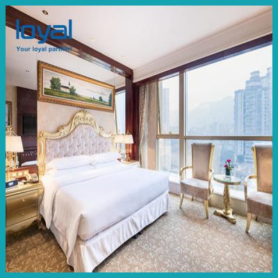 China 5 Star Hilton Style King Room Hotel Furniture with PU Leather Headboard for sale