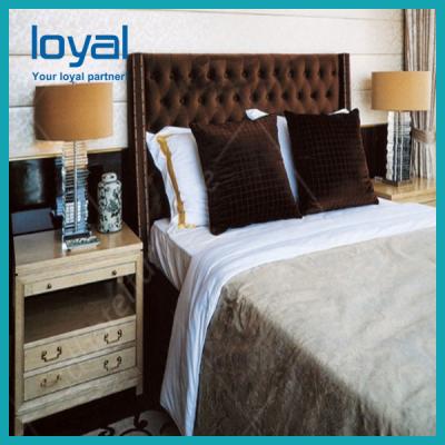 China Ivory Classic Bed side table with wooden drawers for Nightstand design used by Hotel and Villa Furniture for sale