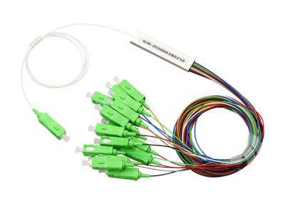 中国 1x8繊維光学PLCのディバイダーの小型鋼鉄管のタイプ0.9mm 販売のため