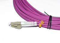China LC/PC Purple Plastic  Multimode duplex Fiber Optic Cable/Fiber Optic Patch Lead for sale