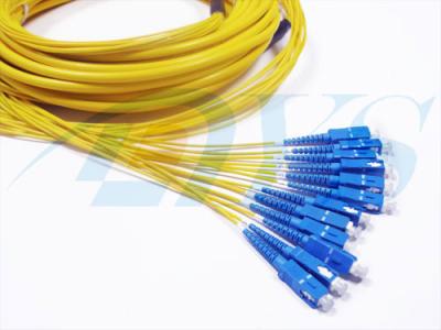 China Fita dos núcleos do modo 4 - 48 de cabo de remendo da densidade alta da fibra única/trança de fibra óptica do pacote à venda