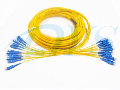 China Fita dos núcleos do modo 4 - 48 de cabo de remendo da densidade alta da fibra única/trança de fibra óptica do pacote à venda