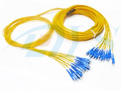 China Fita dos núcleos do modo 4 - 48 de cabo de remendo da densidade alta da fibra única/trança de fibra óptica do pacote à venda