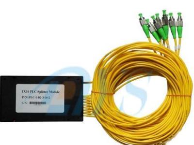 China 1 divisor de fibra óptica unimodal del PLC FC/de APC del × 16 para el sistema de comunicación óptica en venta