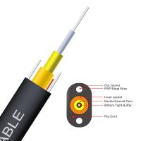 China FTTH Flat Aerial 2 - 24 Core Optical Fiber Drop Cable GYFXTY for sale