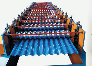 China Corrugated Glazed Roof Sheet Roll Forming Machine 0.3-0.8mm Thickness for sale