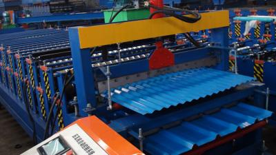 China Corrugated Roof Sheet Roll Forming Machine 0.3-0.8mm Thickness 20m/min Speed for sale