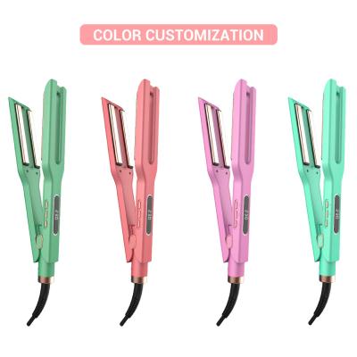 Cina Piastra per capelli digitale a LED in titanio Flat Iron 4 riscaldatori PTC Double Effect Pro Fast Electric in vendita