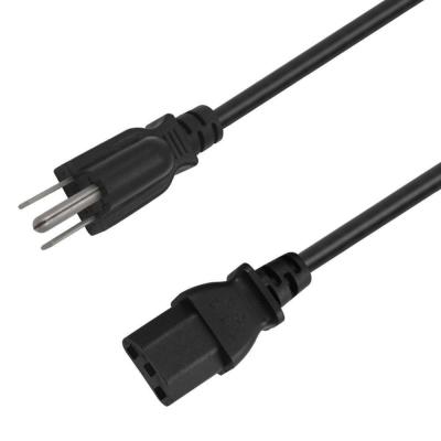 China Electronics UL Power Cord IEC C13 connectors 125V 10A PVC Pure Copper for sale