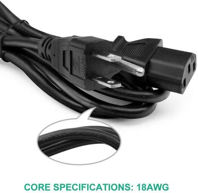 China UL 3 Aan de grond zetten van Power Cord 18AWG van de Rieklasser het Industriële Elektrische Standaard Te koop