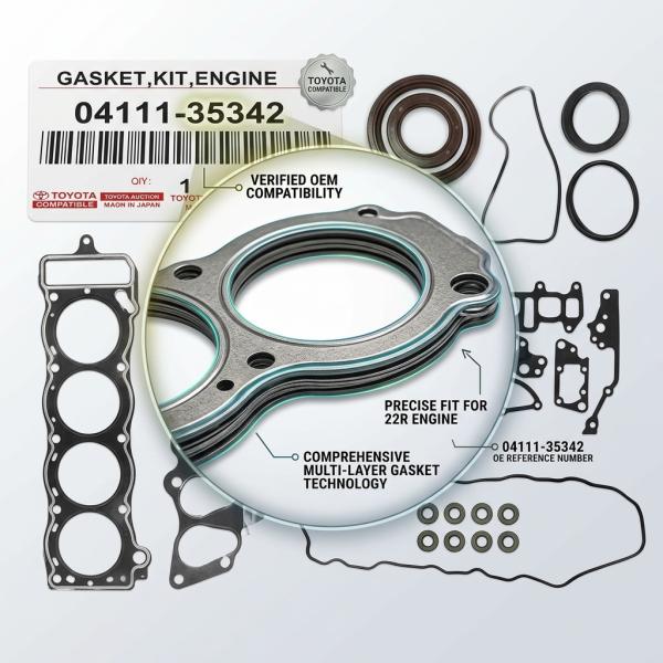 Quality 04111-35342 Full Engine Gasket Set for TOYOTA HILUX 22R 2.4L Carbureted (1992-1999) for sale
