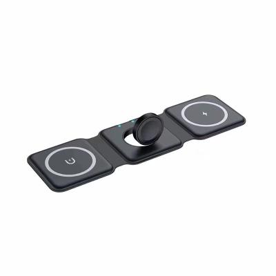 China Magnetic Foldable Fast Wireless Charging Pad 3 In 1 15W 10W 7.5W 5W for sale