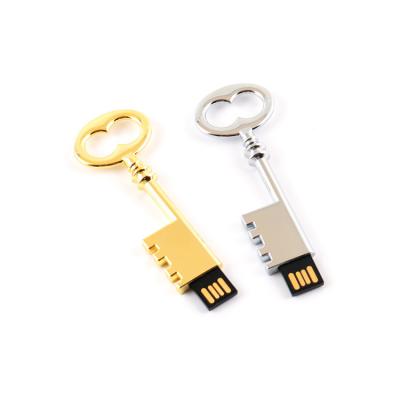 China 128GB Metal Key Flash Drive Conform US Standard Silver And Gold Shiny Retro USB for sale